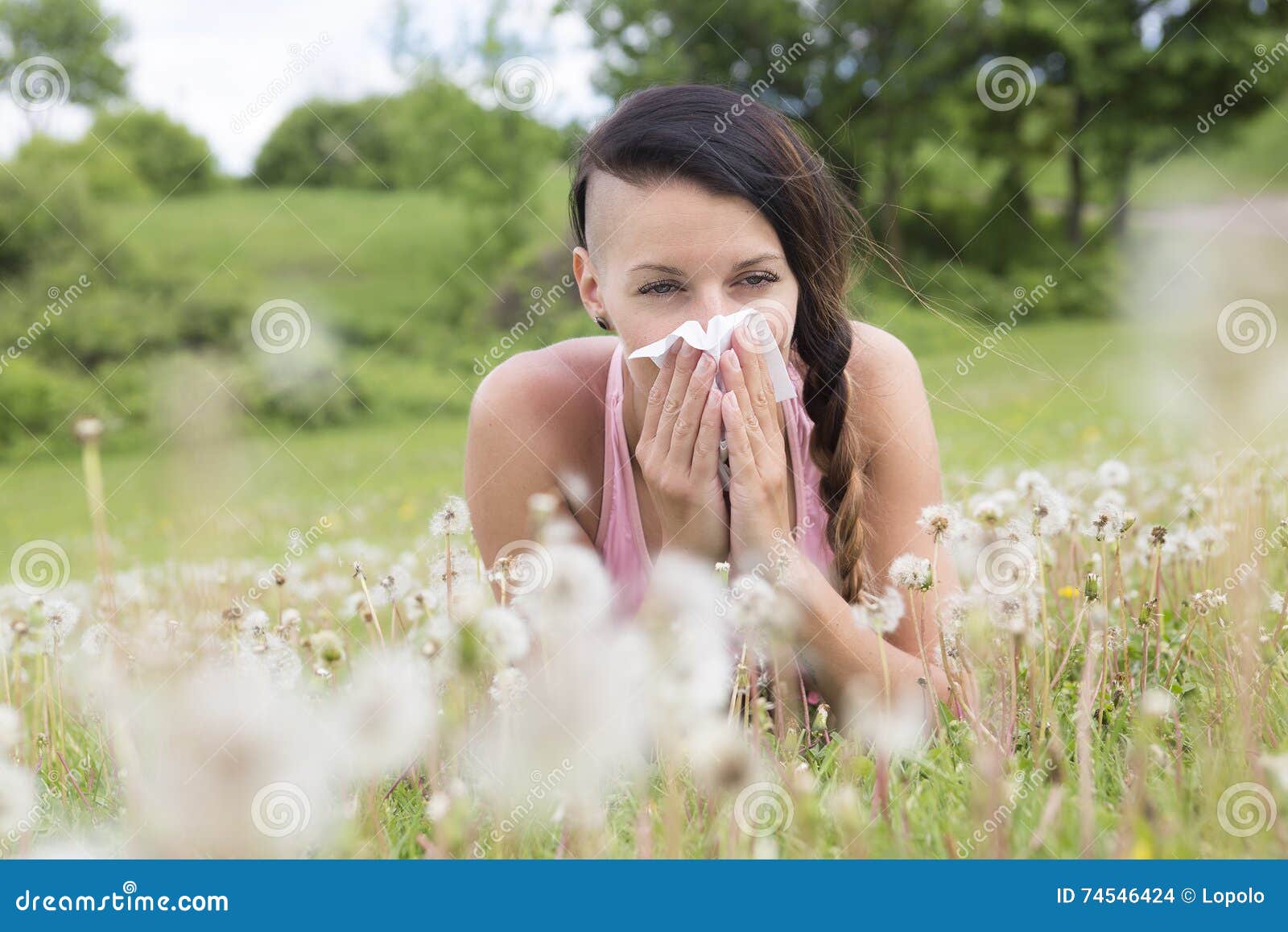 Young Woman Suffering Spring Pollen Allergy Stock Photo - Image of ...