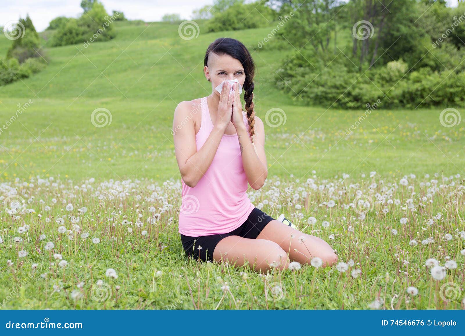 Young Woman Suffering Spring Pollen Allergy Stock Photo - Image of ...