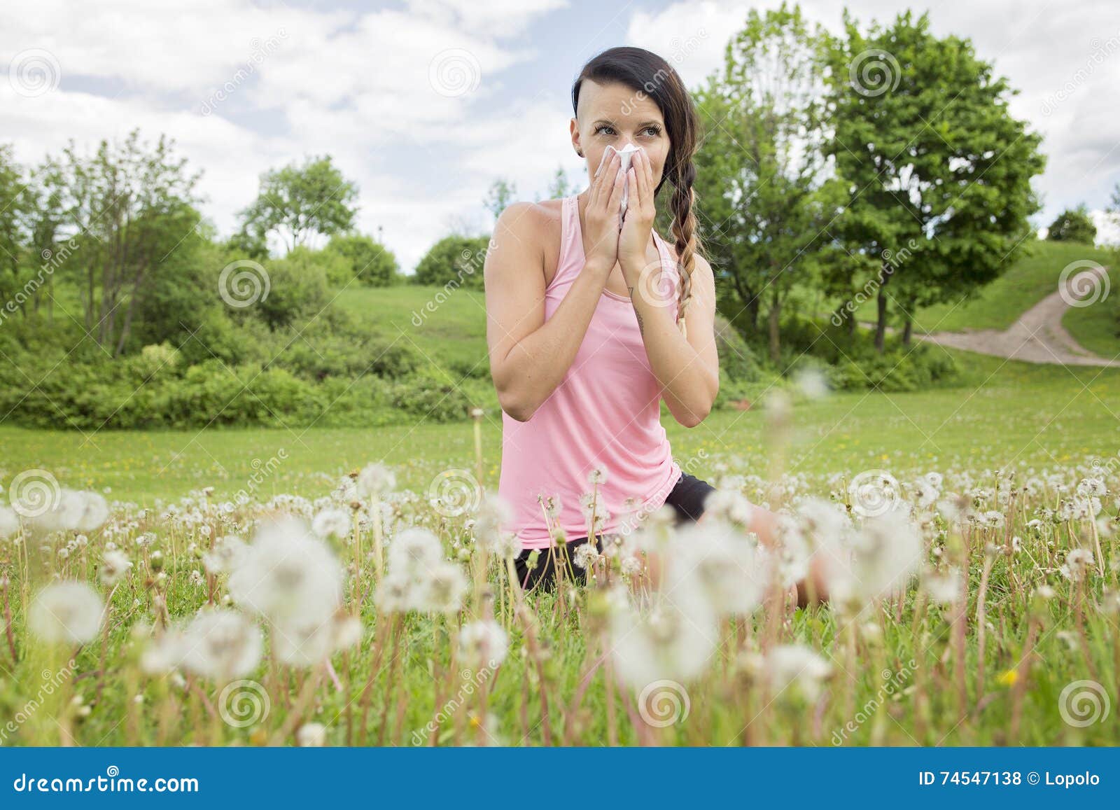 Young Woman Suffering Spring Pollen Allergy Stock Photo - Image of cold ...