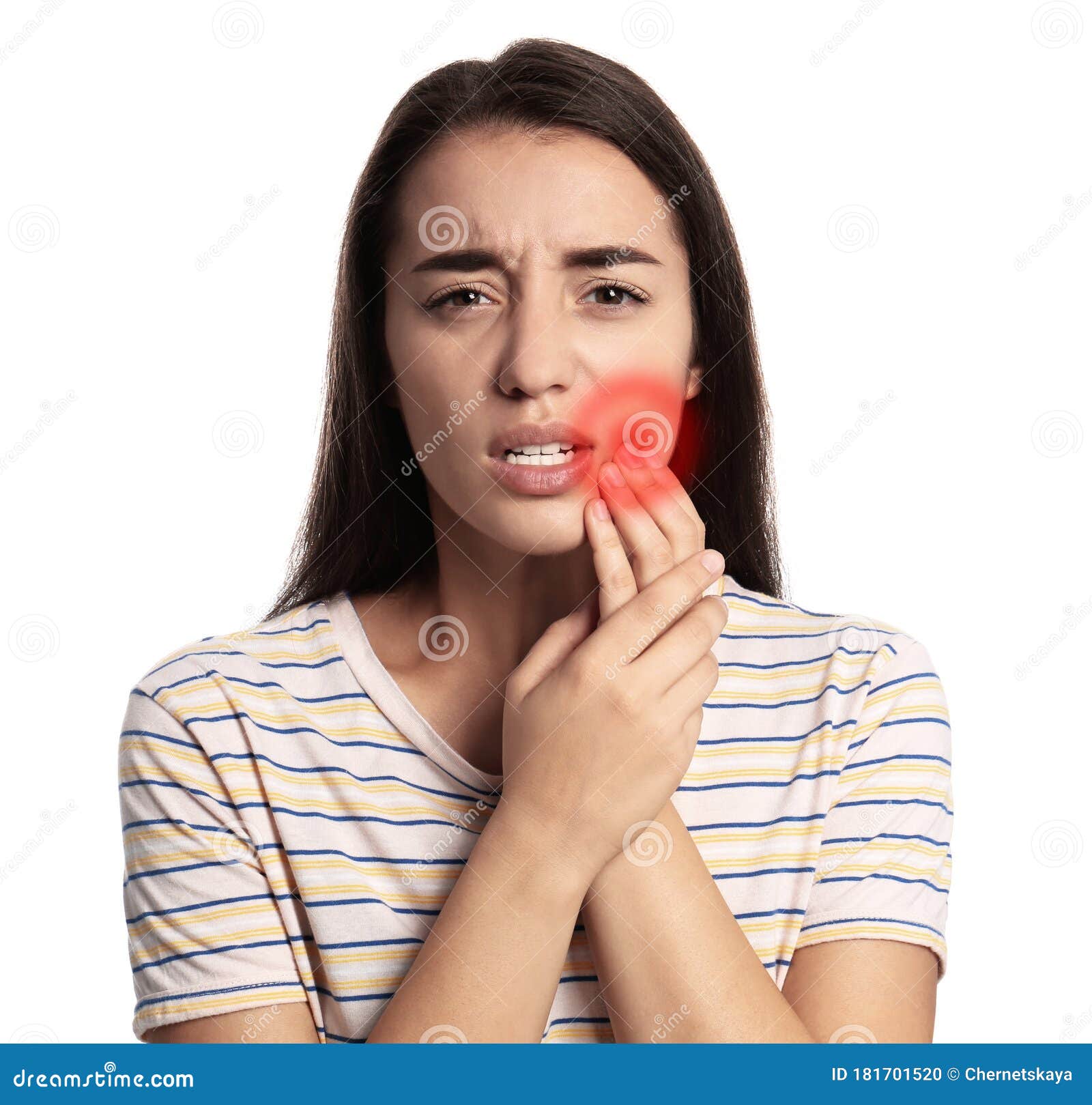 Young Woman Suffering from Toothache on Background Stock Photo - Image ...