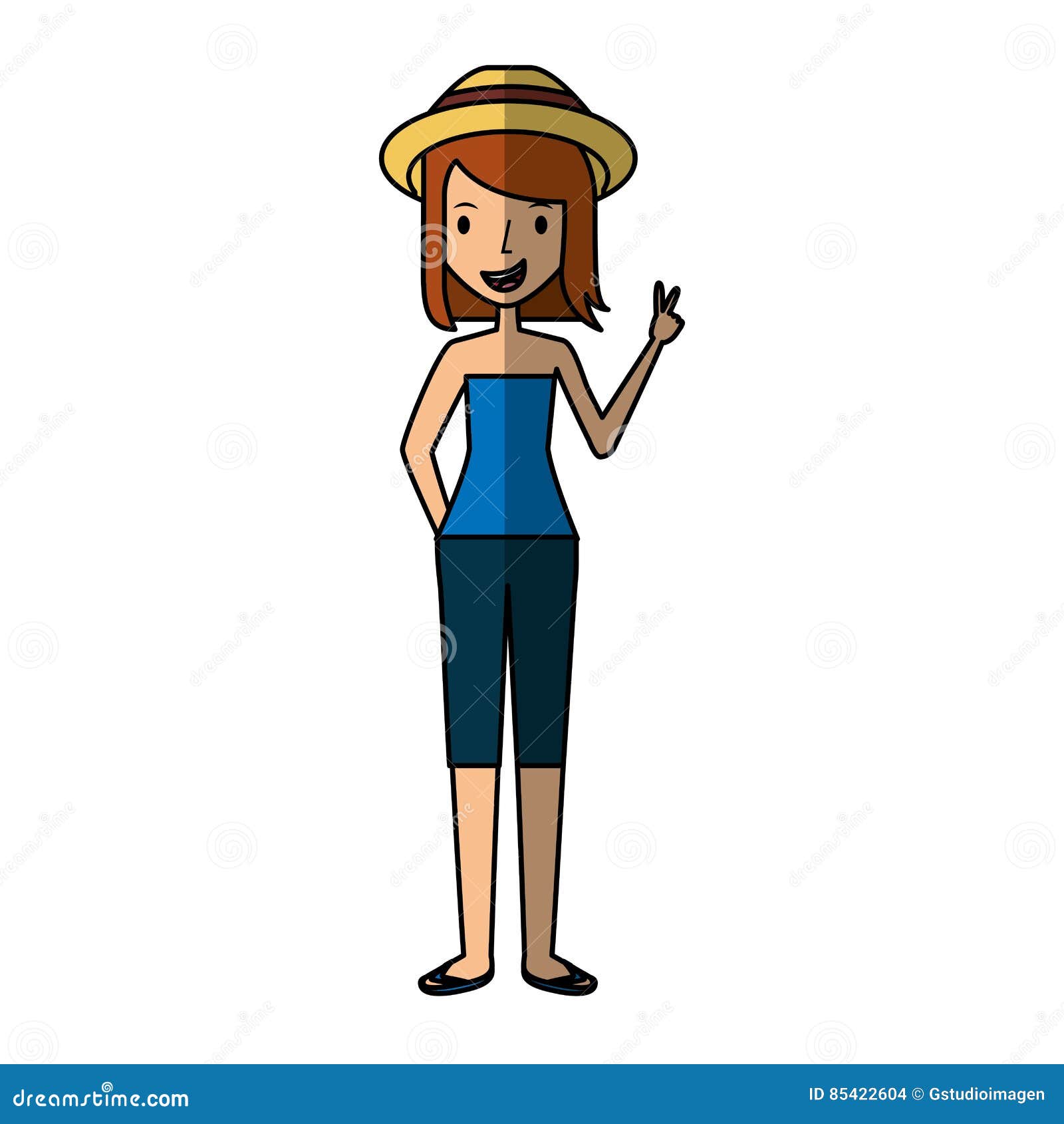 Young Woman with Summer Clothes Stock Vector - Illustration of cartoon ...
