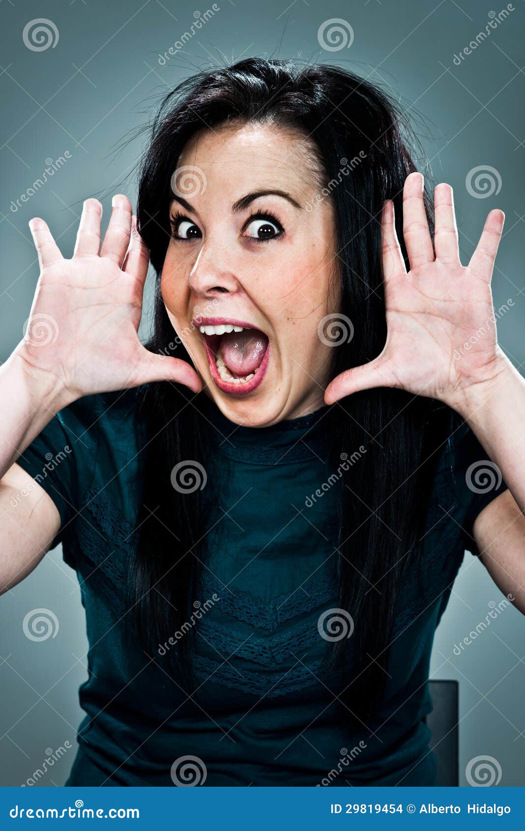Young Woman with Surprise Expression Stock Photo - Image of shoulders ...