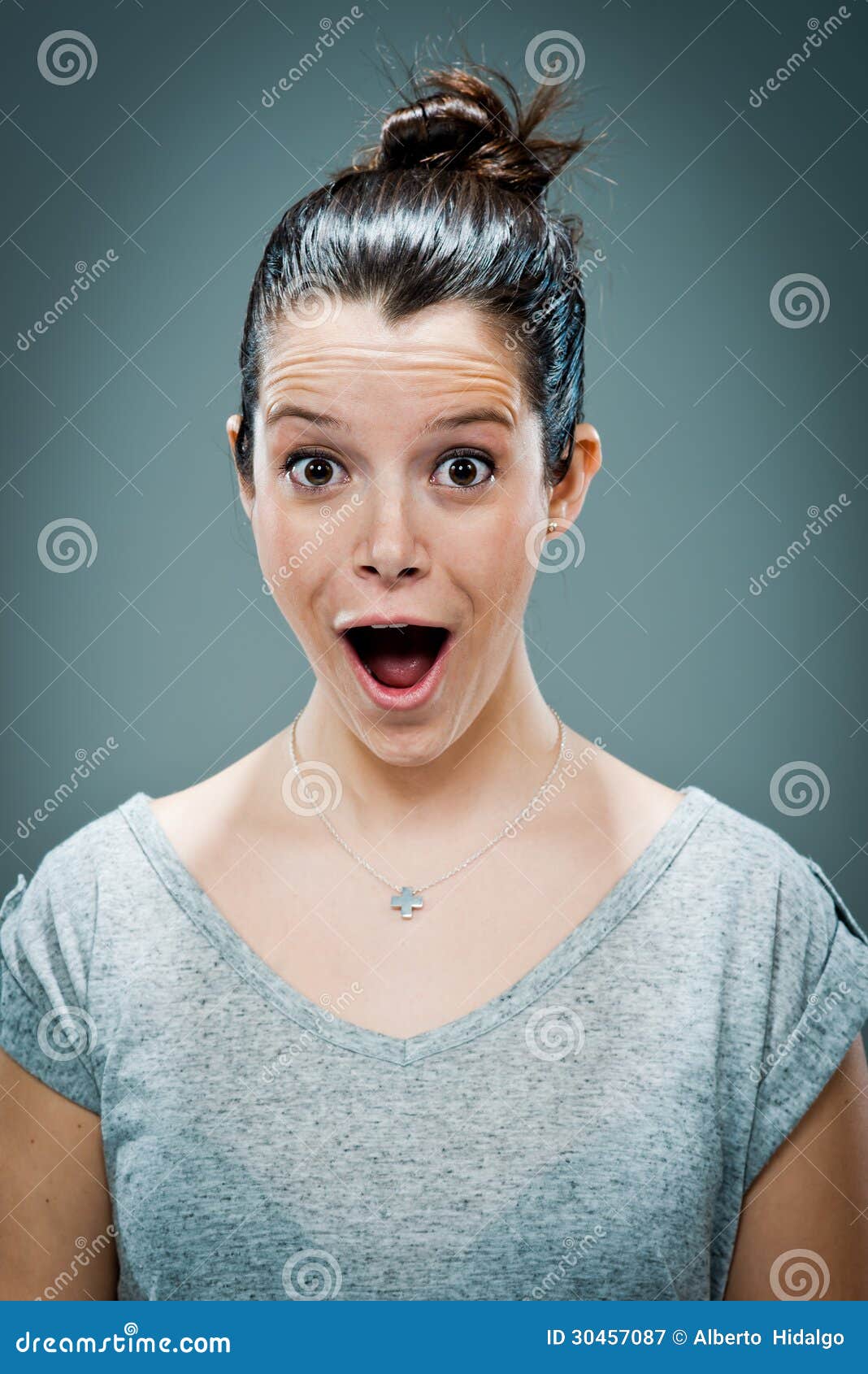 Young Woman with Surprise Expression Stock Image - Image of cute ...