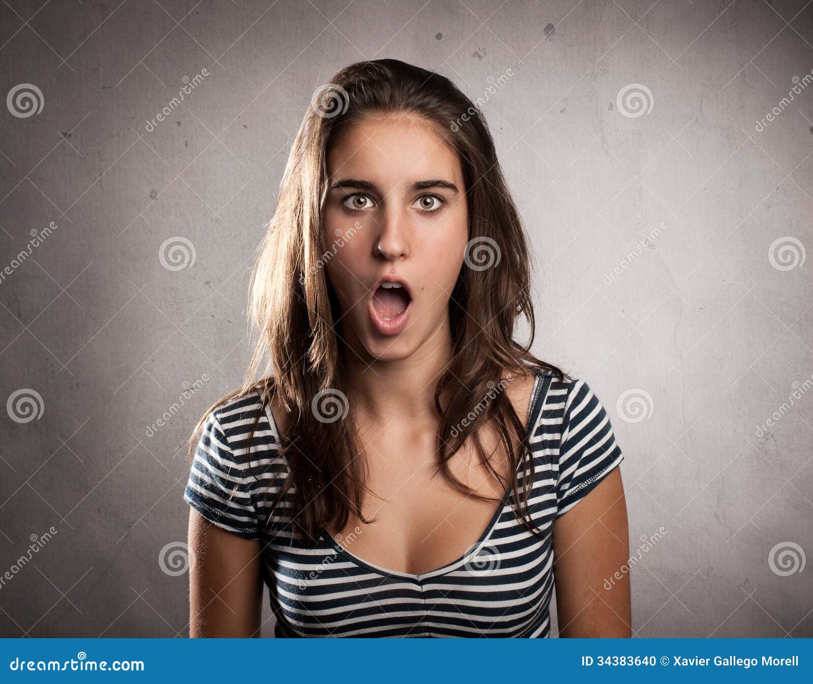 Young Woman with Surprise Expression Stock Photo - Image of people ...