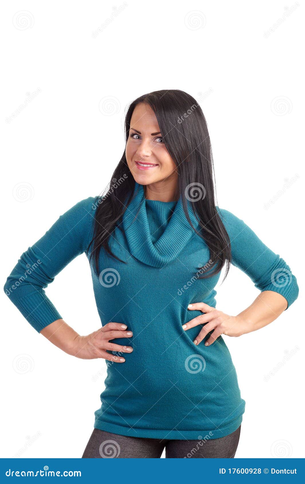 A young woman in a sweater stock photo. Image of brunette - 17600928