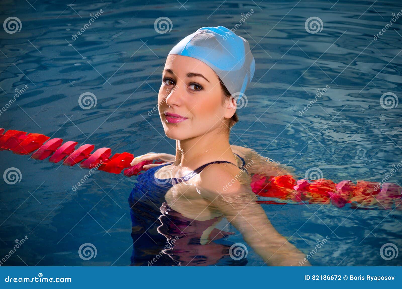 Young woman swimmer stock photo. Image of competition - 82186672