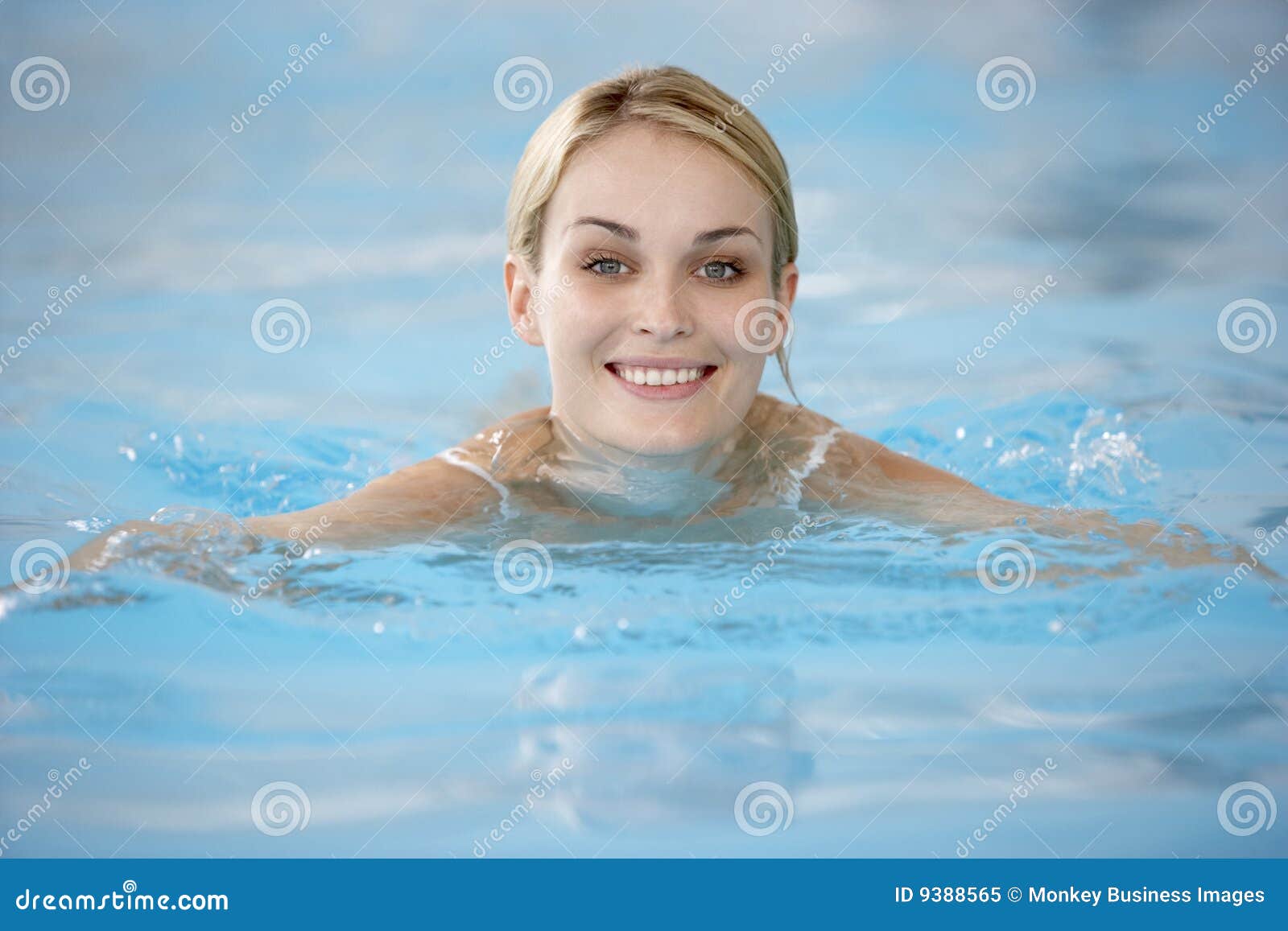 Young Woman Swimming in Pool Stock Image - Image of fitness, twenties ...