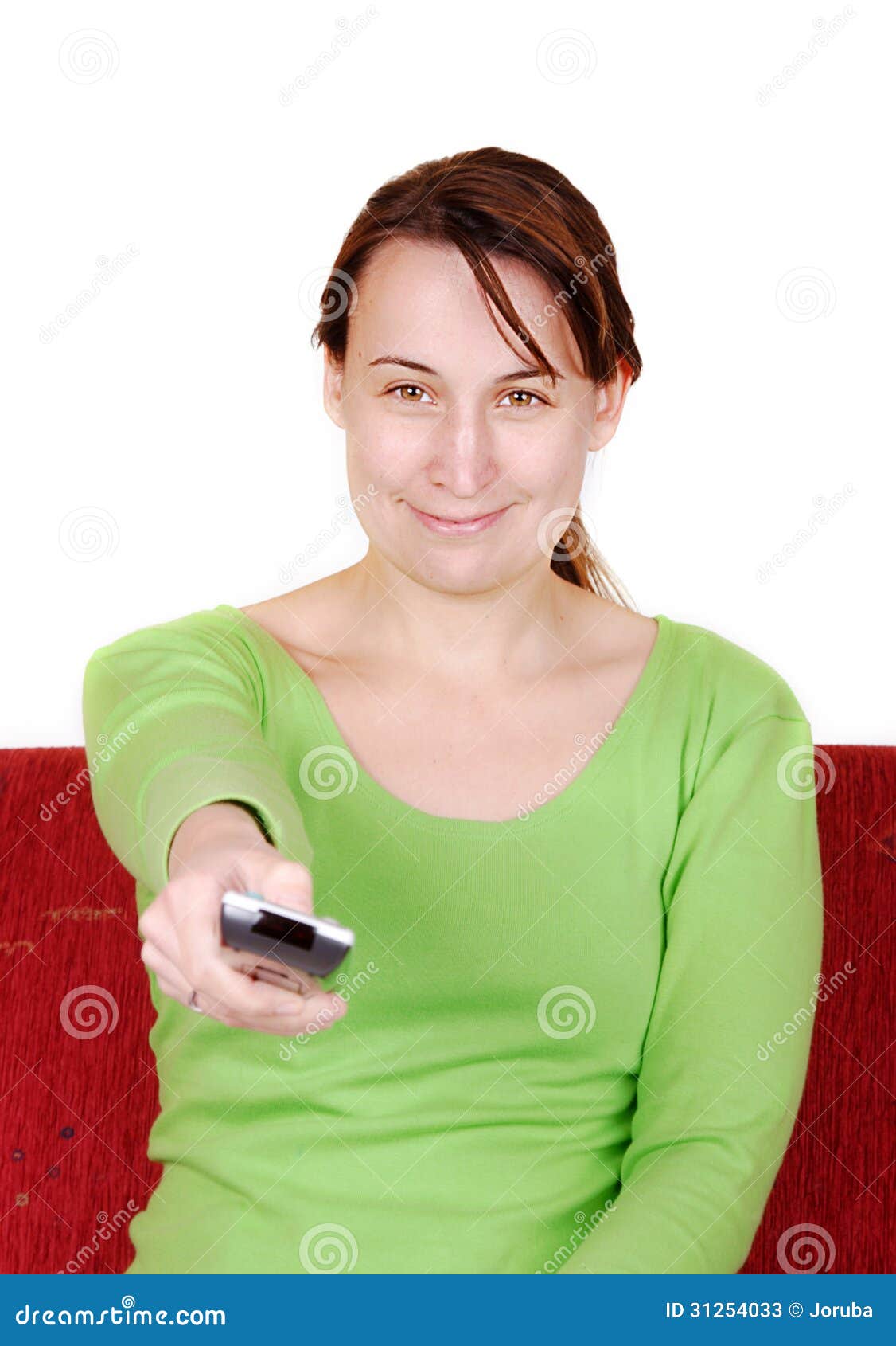 Young Woman Switches with Remote Control Stock Image - Image of switch ...