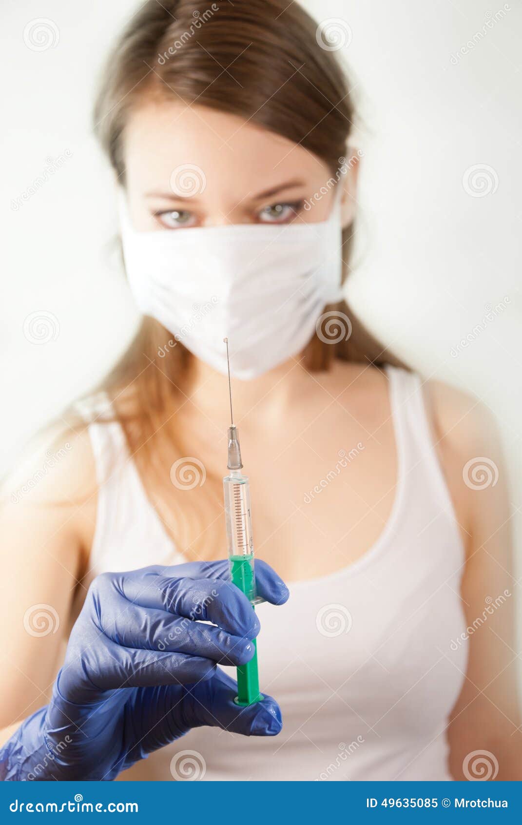A Young Woman with a Syringe Stock Image - Image of white, rubber: 49635085