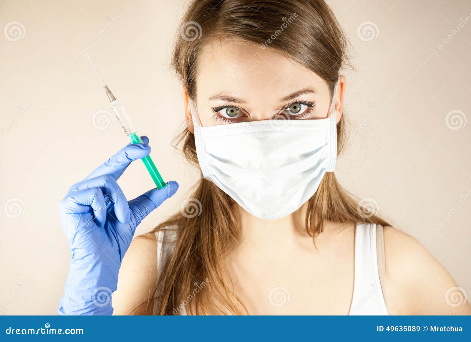 A Young Woman with a Syringe Stock Image - Image of rubber, doctor ...