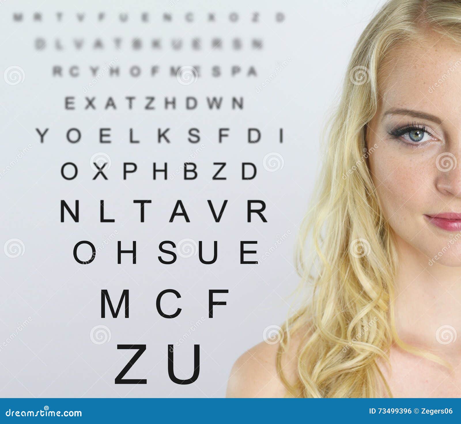 Young Woman with a Table of Optical Correction Stock Photo - Image of ...