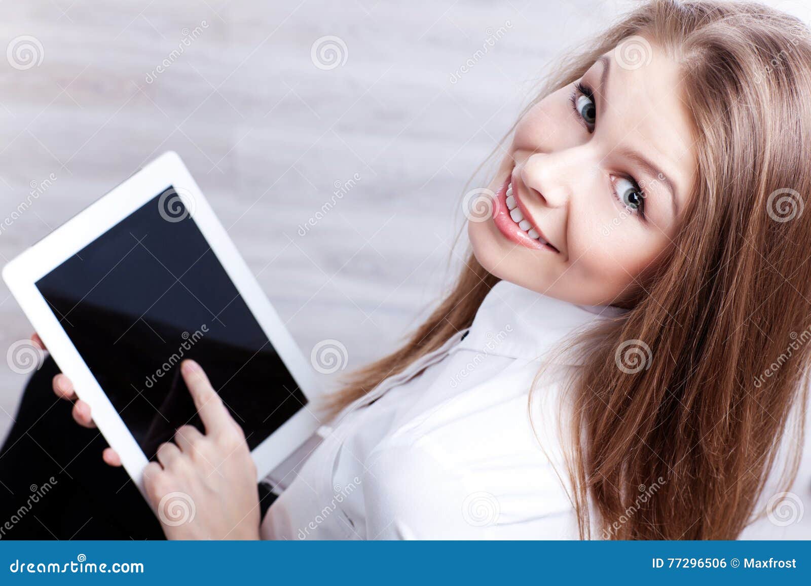 Young Woman with Tablet Computer PC Stock Photo - Image of professional ...