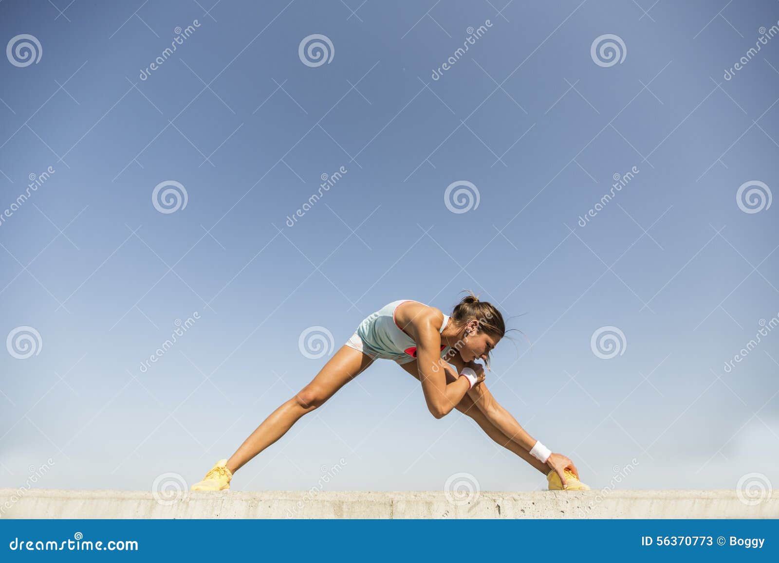Young Woman Taking Exercise Stock Image - Image of strength, adult ...
