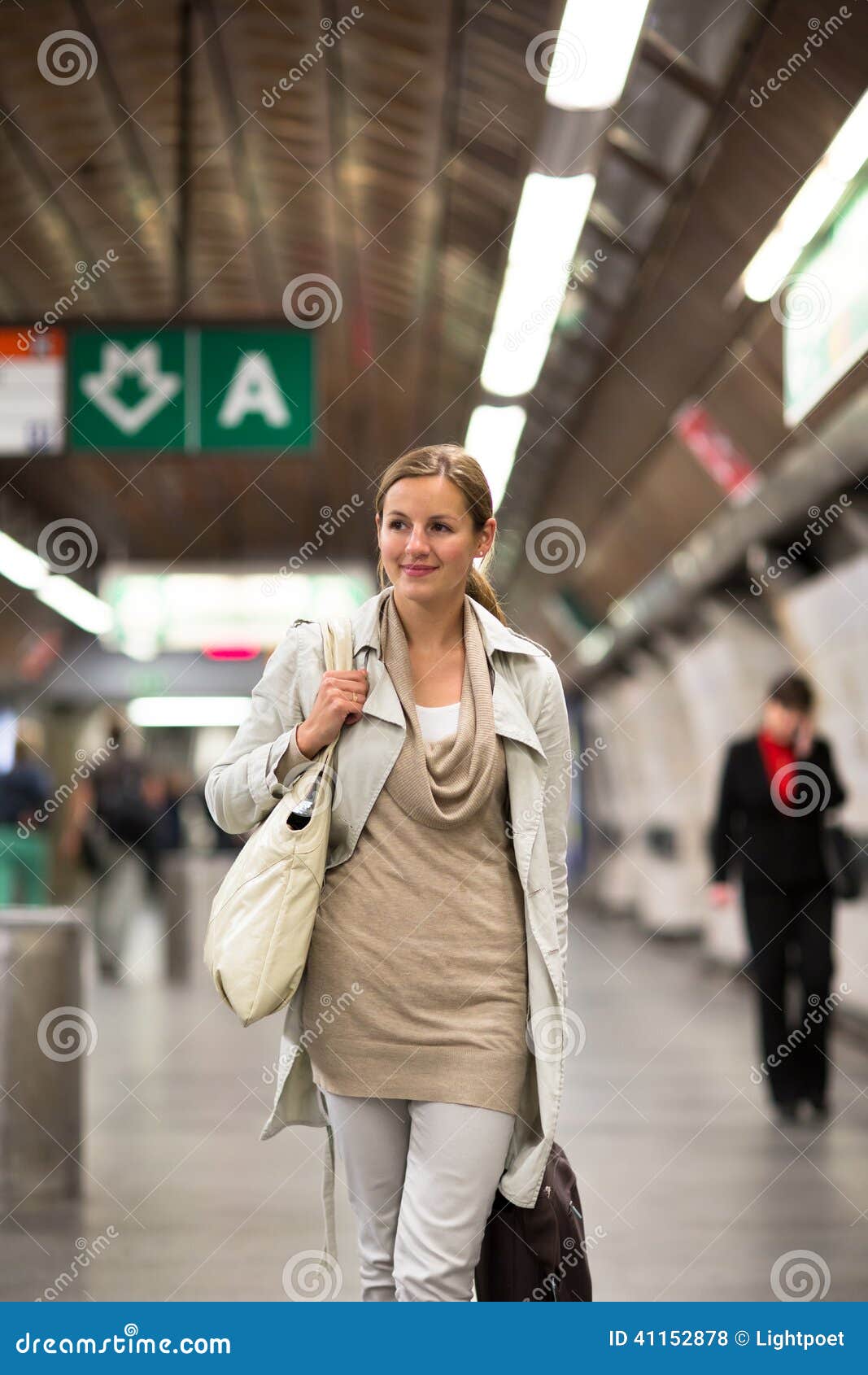 Young Woman Taking the Metro/subway Stock Photo - Image of precision ...