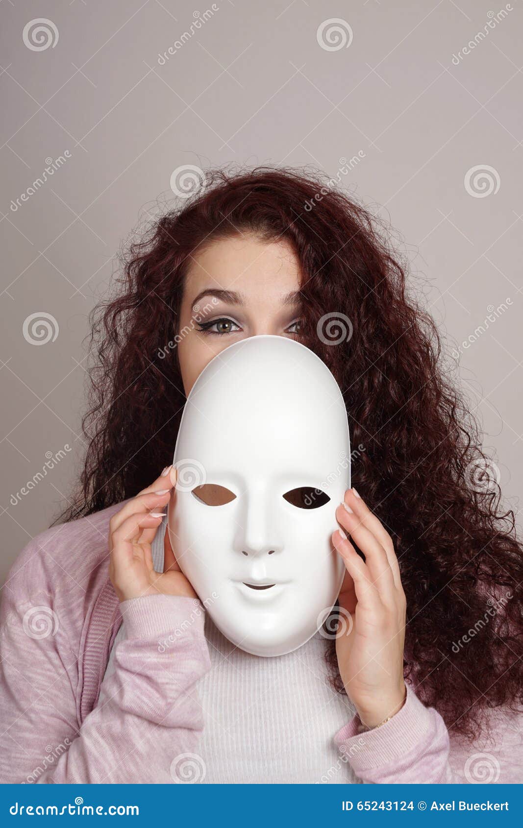 Young Woman Taking Off Mask Stock Photo - Image of copyspace ...