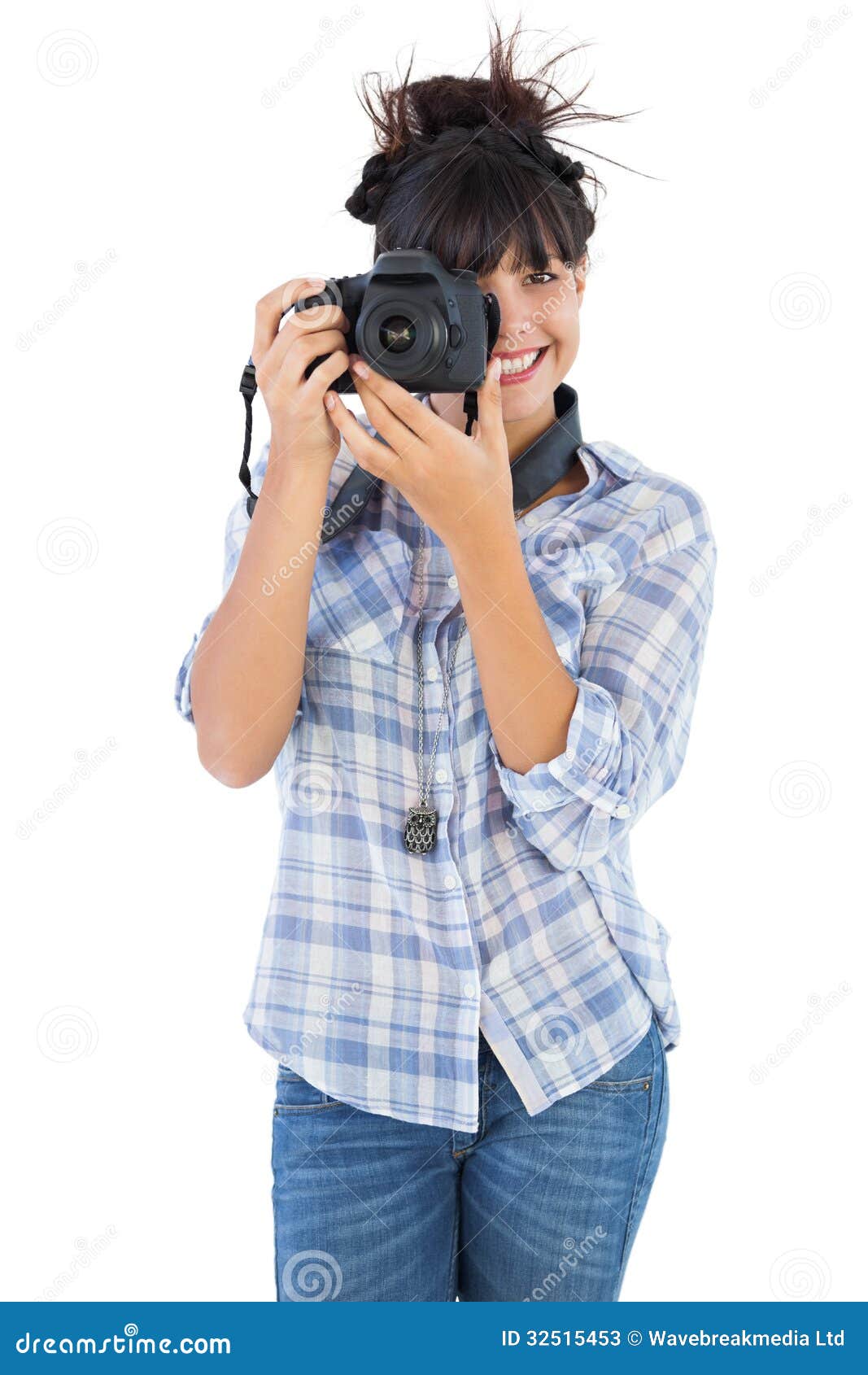 Young Woman Taking Picture with Her Camera Stock Image - Image of chic ...