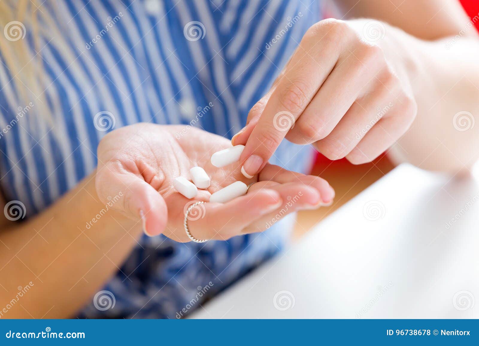 Young Woman Taking in Pill. Stock Photo - Image of doctor, medicine ...