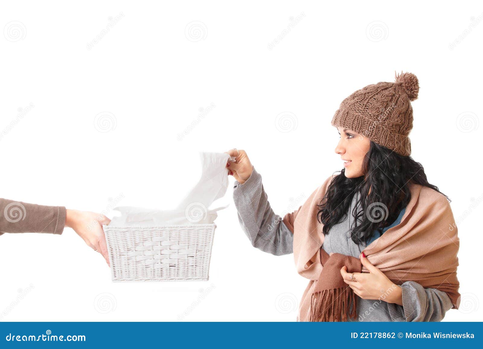 Young woman taking tissue stock photo. Image of ache - 22178862