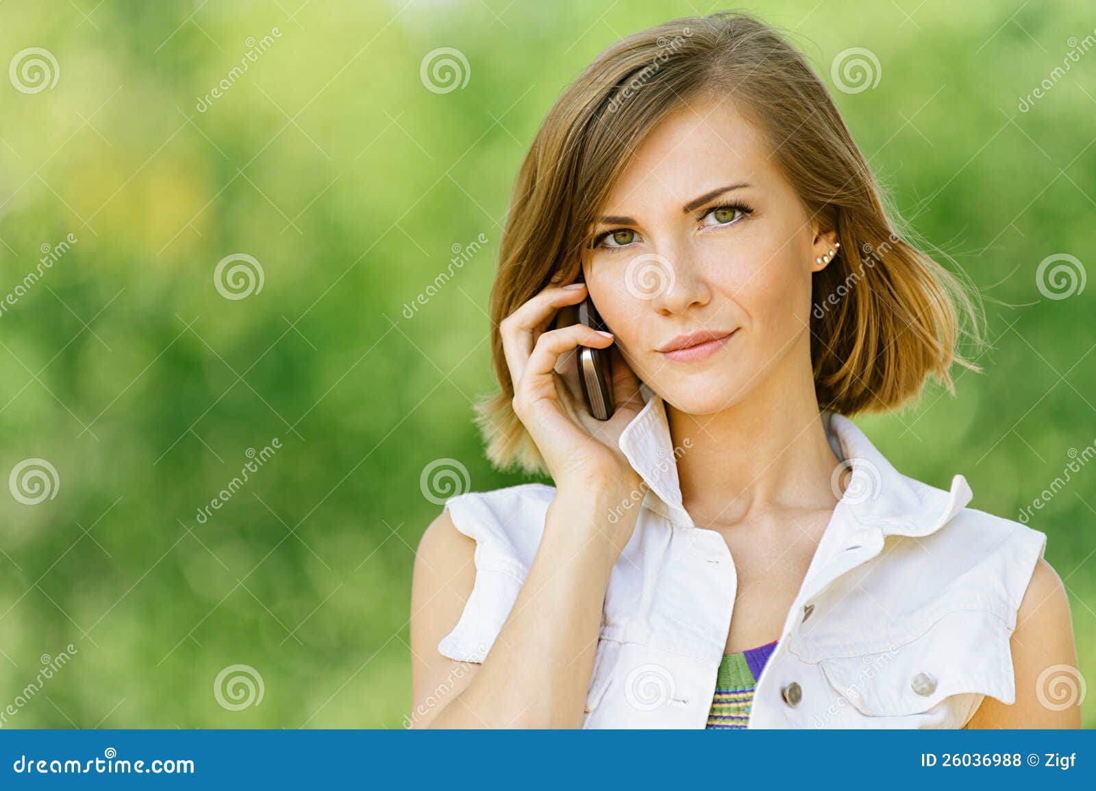 Young Woman Talking on Cell Phone Stock Photo - Image of cellphone ...