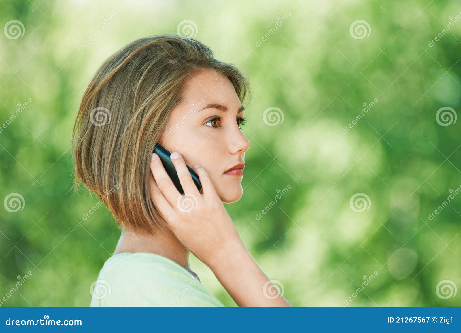 Young woman talking phone stock image. Image of breezy - 21267567