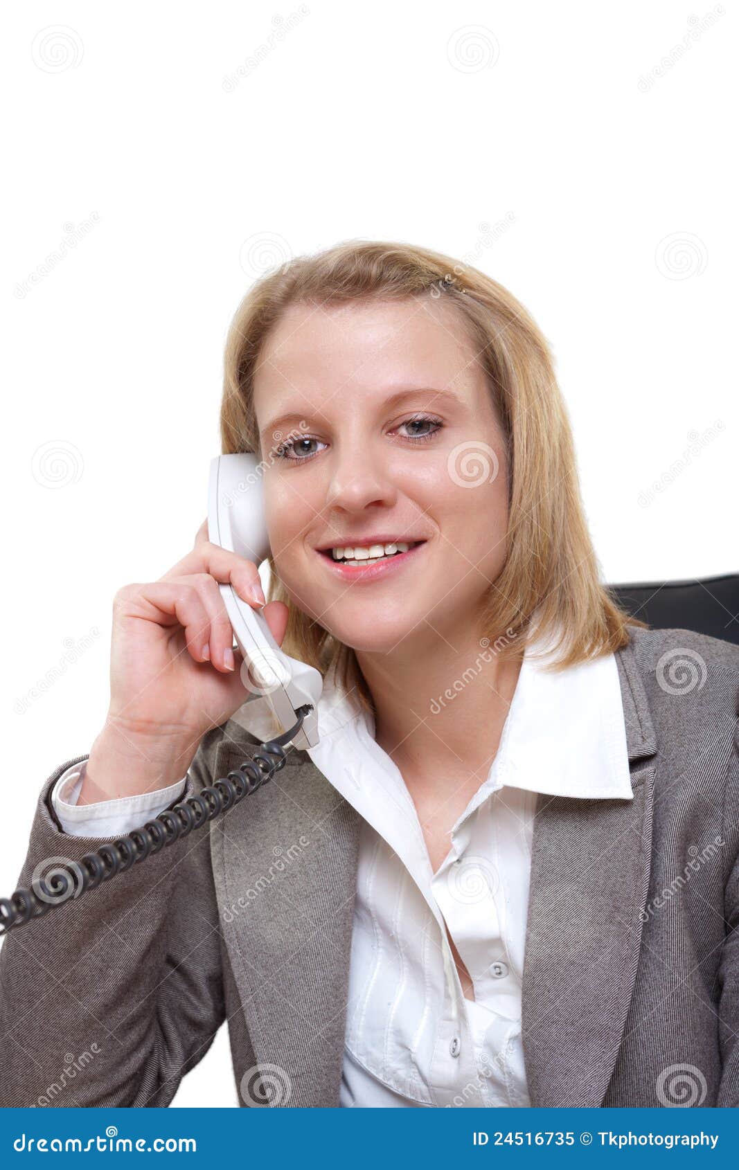Young Woman on the Telephone Stock Image - Image of adult, business ...
