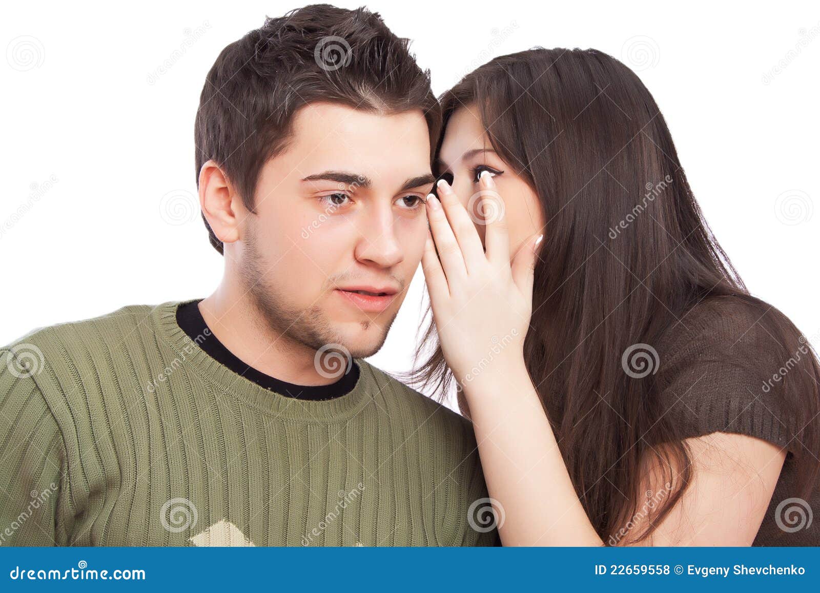 Young Woman Telling a Secret To Man Stock Photo - Image of love ...