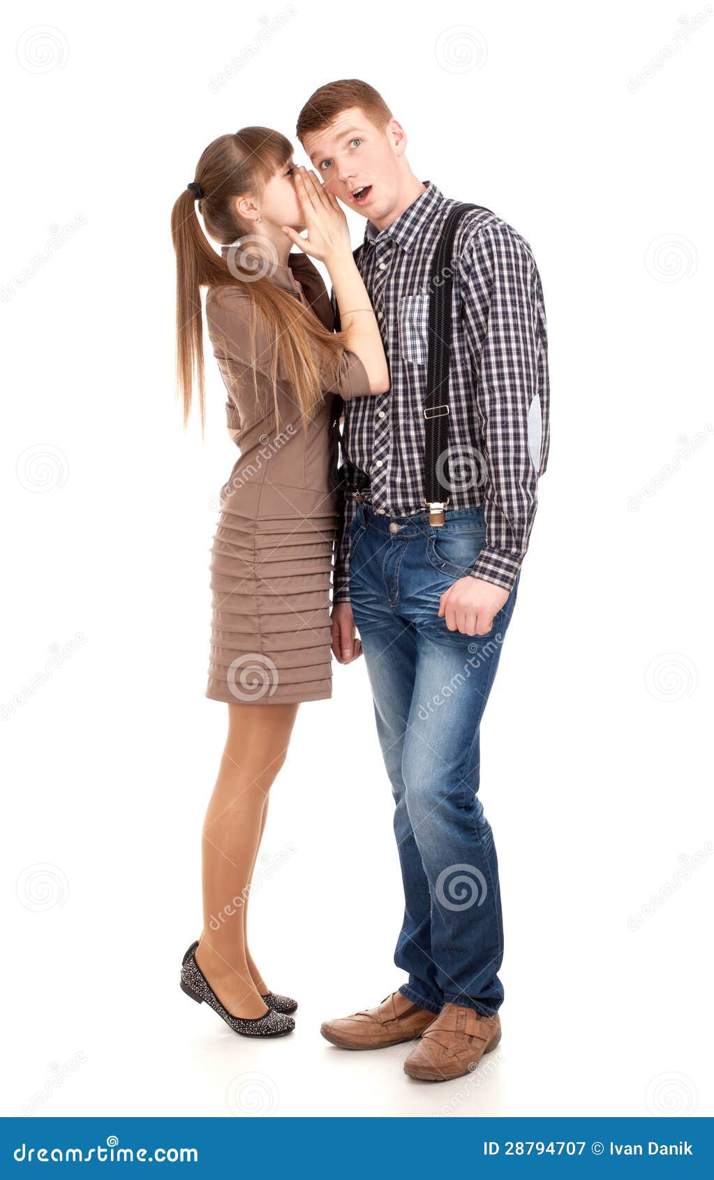 Young Woman Telling a Secret To a Man Stock Image - Image of speaking ...