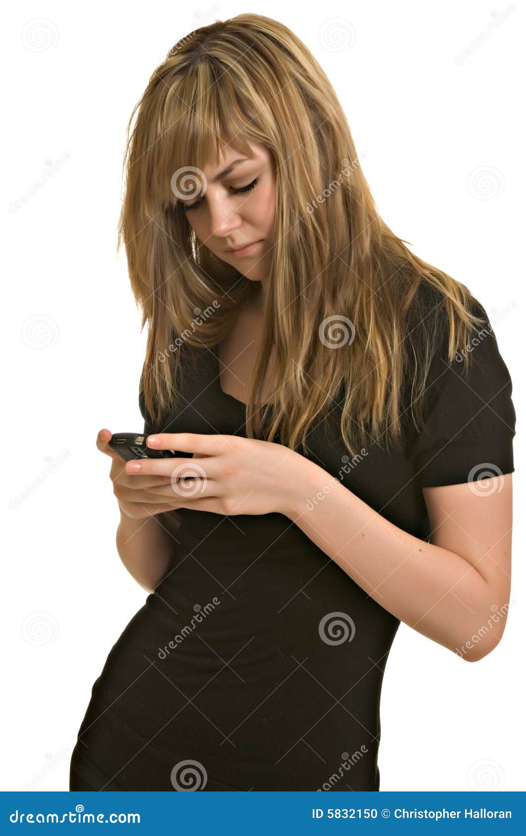 Young woman text messaging stock photo. Image of girl - 5832150