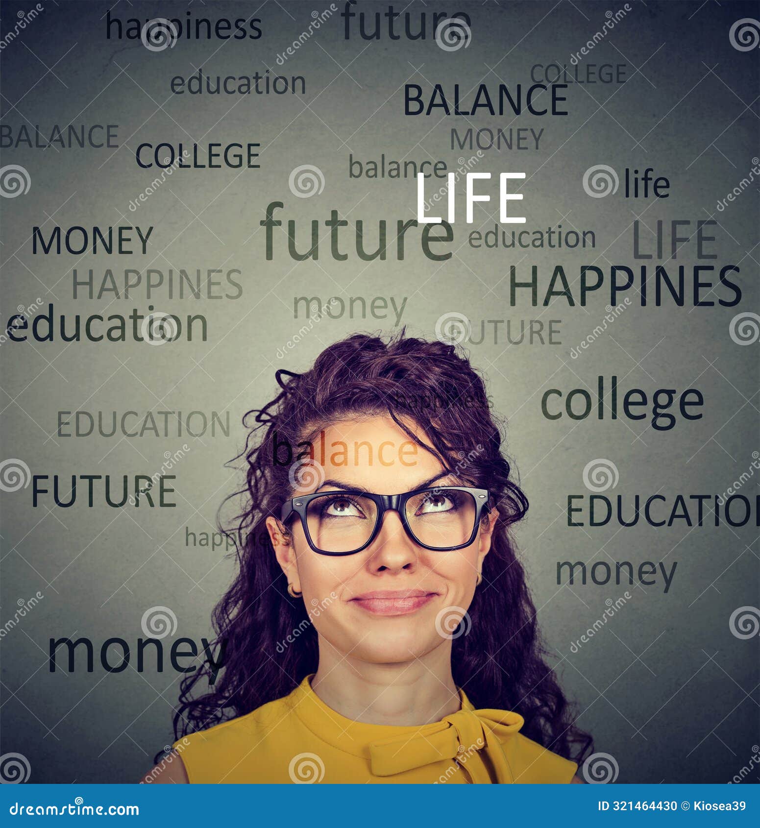 Woman Thinking Contemplating about Future Life Stock Photo - Image of ...