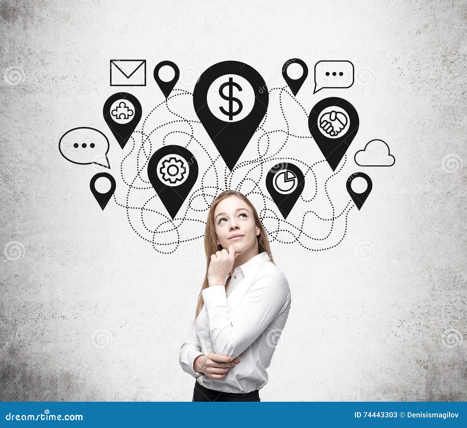 Young Woman Thinking about Future Stock Image - Image of modern, lady ...