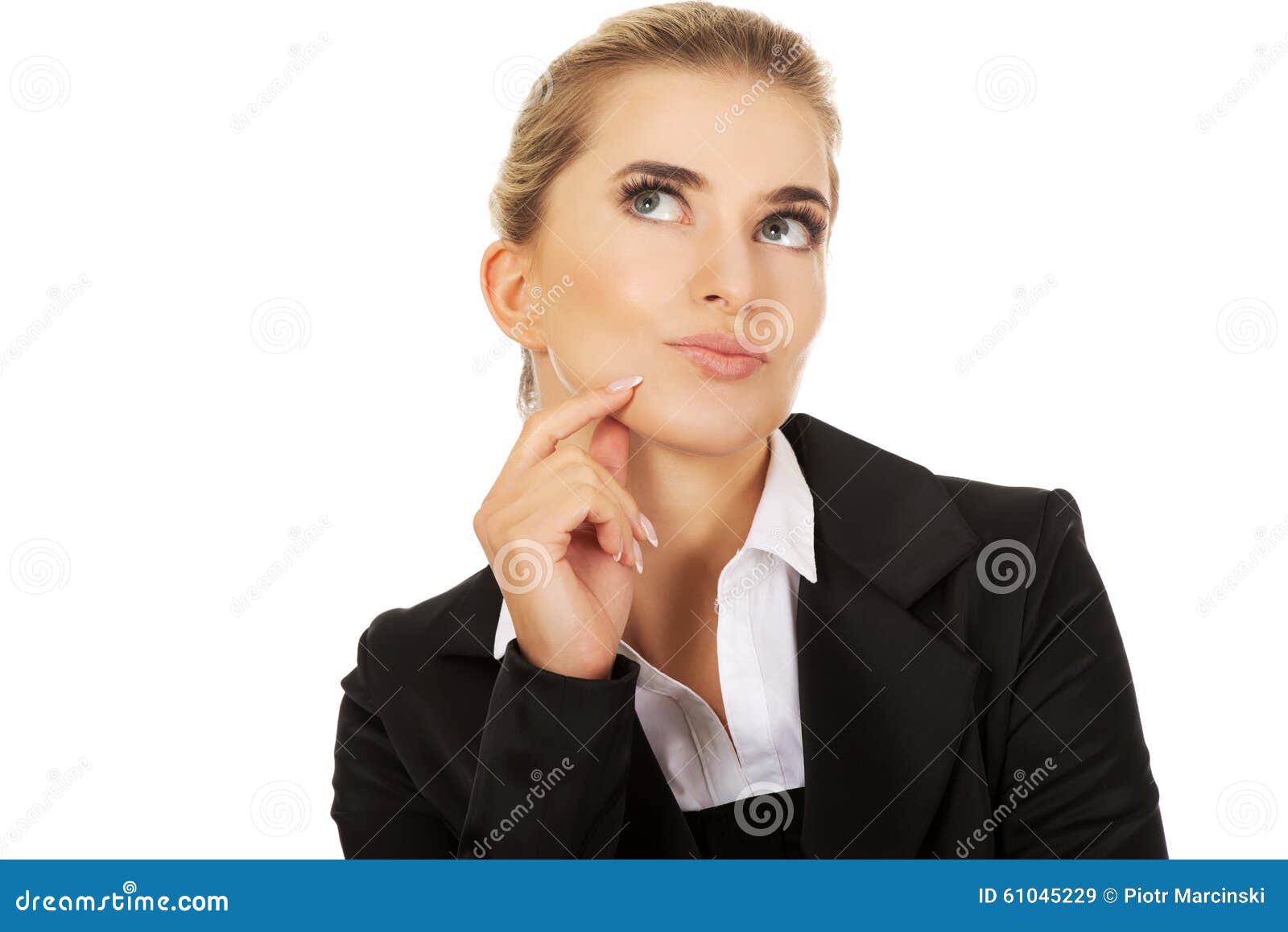 Young Woman Thinking about Some Concept Stock Image - Image of ...