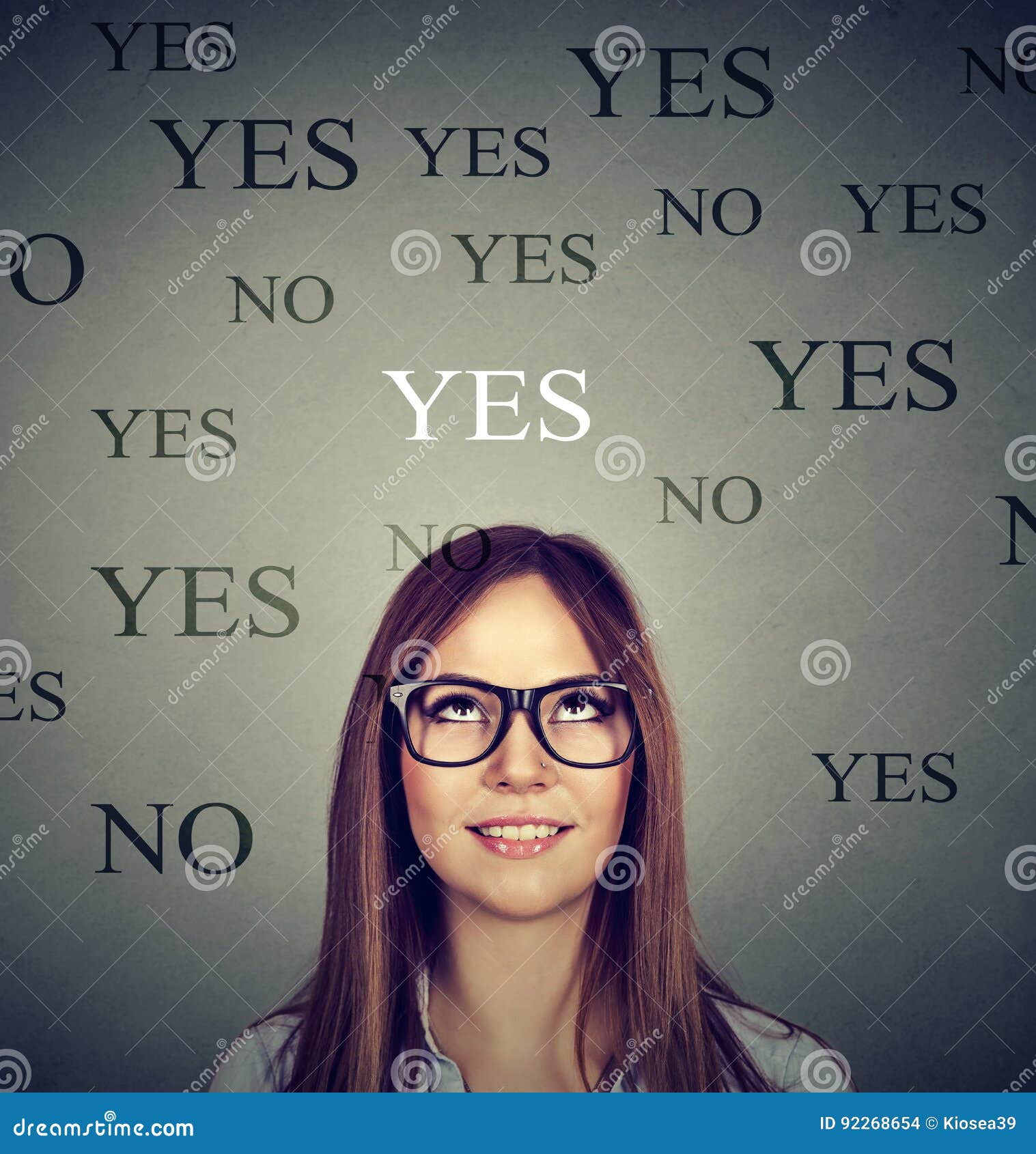 Young Woman Thinking Yes or No Stock Photo - Image of asian ...