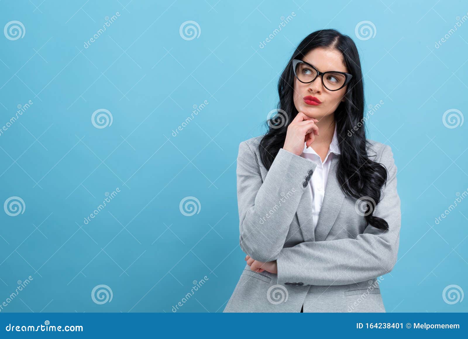 Young Woman in a Thoughtful Pose Stock Image - Image of thought ...