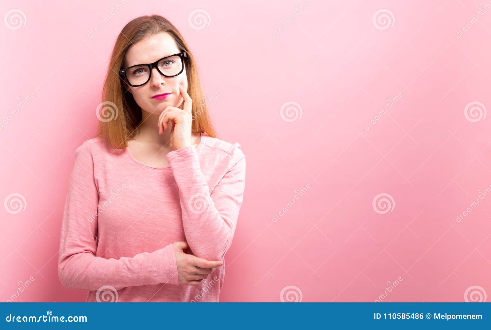 Young Woman in a Thoughtful Pose Stock Photo - Image of lady, people ...