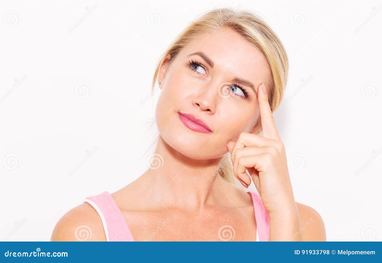 Young Woman in a Thoughtful Pose Stock Photo - Image of casual, health ...