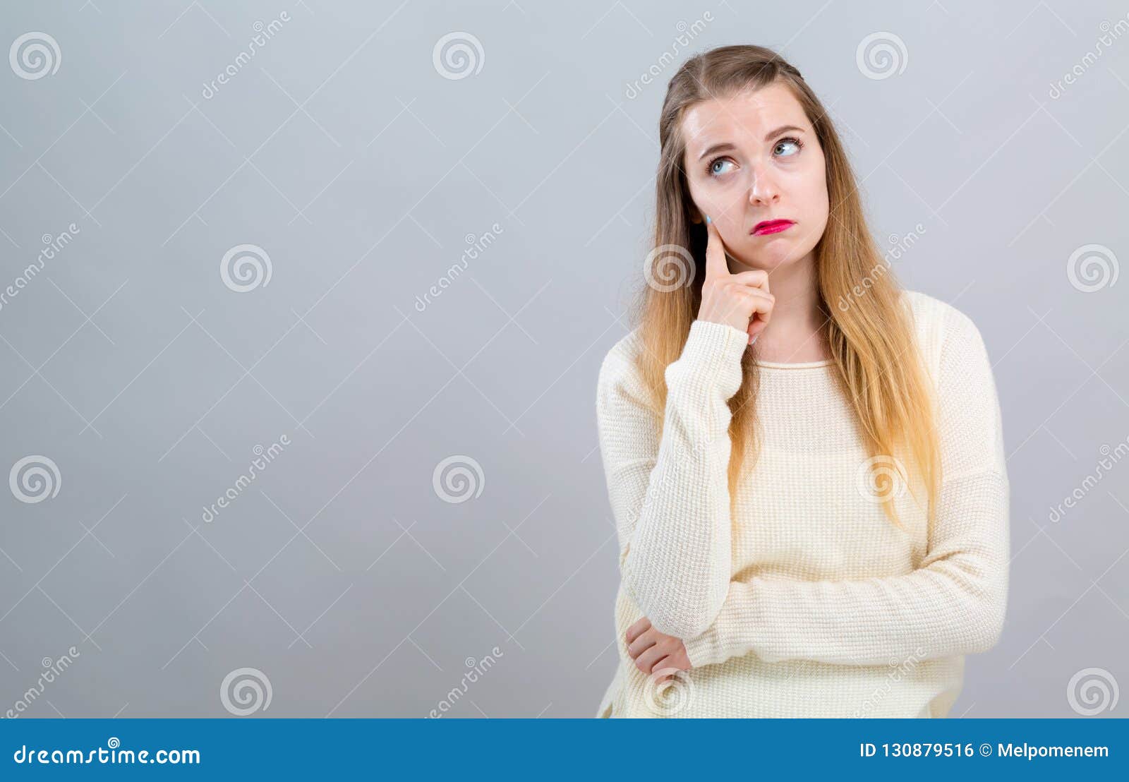 Young Woman in a Thoughtful Pose Stock Photo - Image of caucasian, girl ... Young Woman in a Thoughtful Pose Stock Photo - Image of caucasian, girl ...