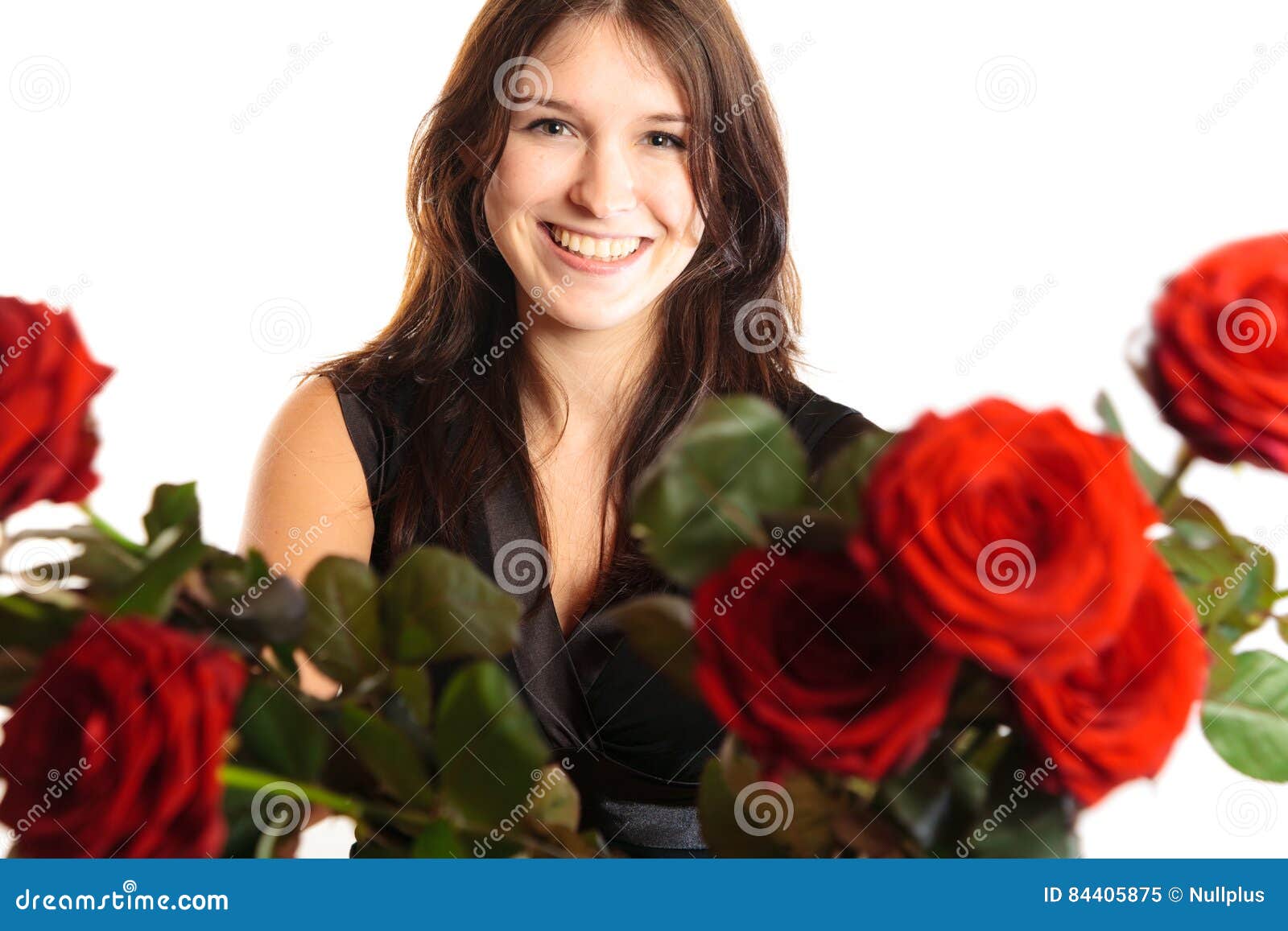 Young Woman Throwing Roses stock image. Image of germany - 84405875