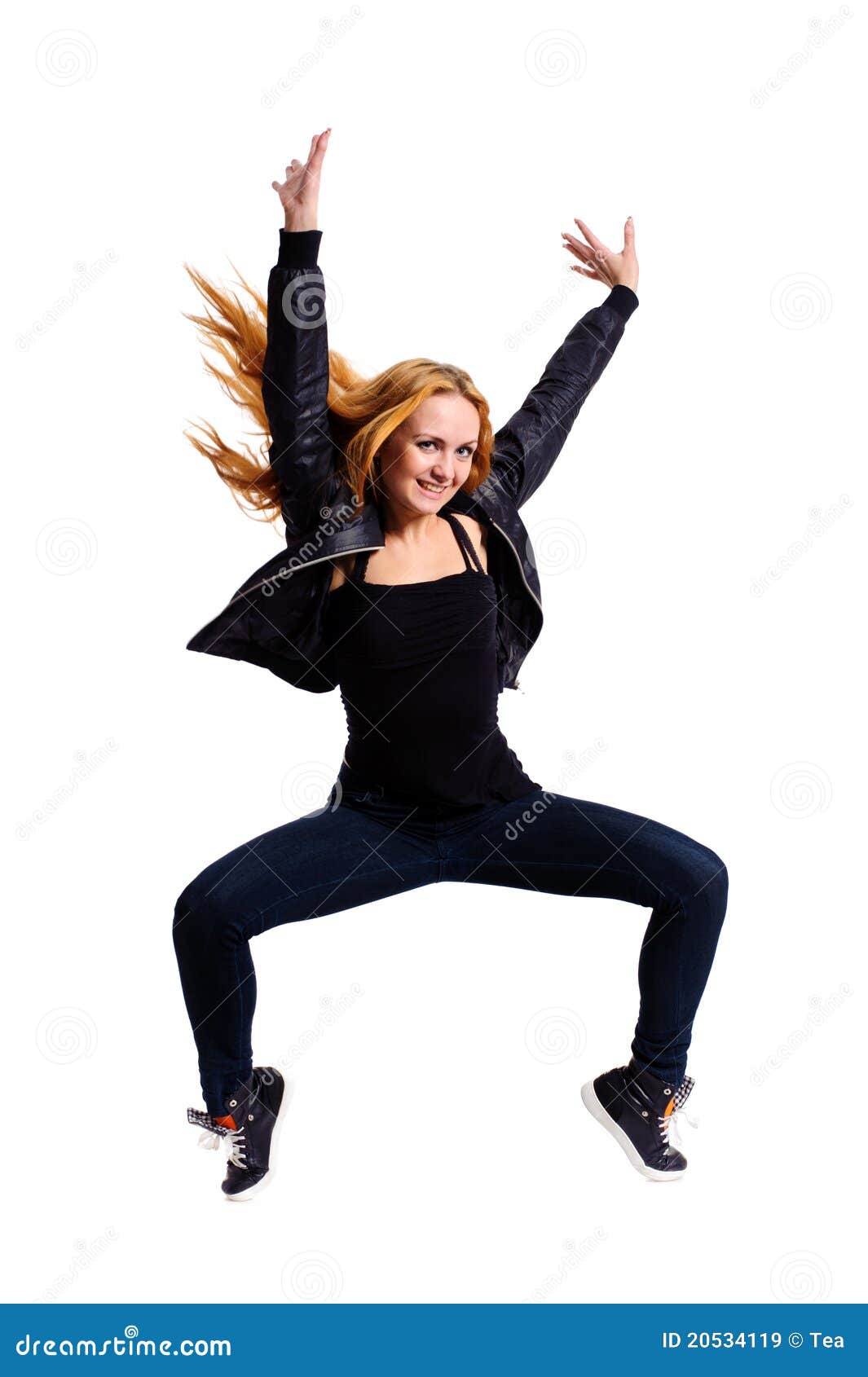 Young woman on tiptoe stock image. Image of joyful, ecstatic - 20534119