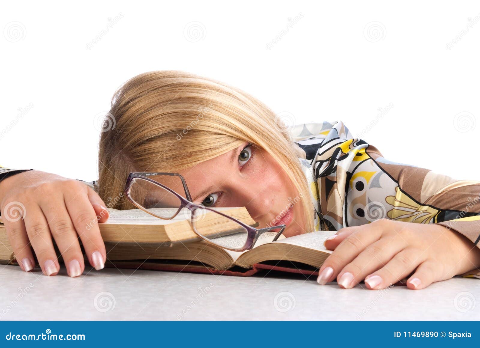Young Woman Tired of Studying Stock Photo - Image of nervous, student ...