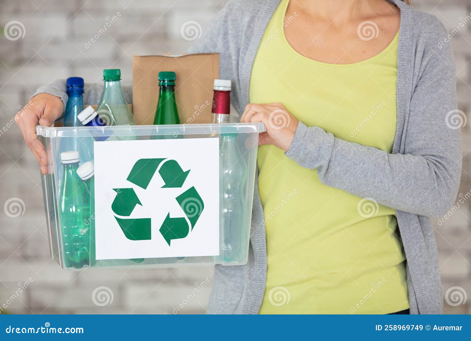 Young Woman To Recycle and Reuse Stock Image - Image of concept, empty ...
