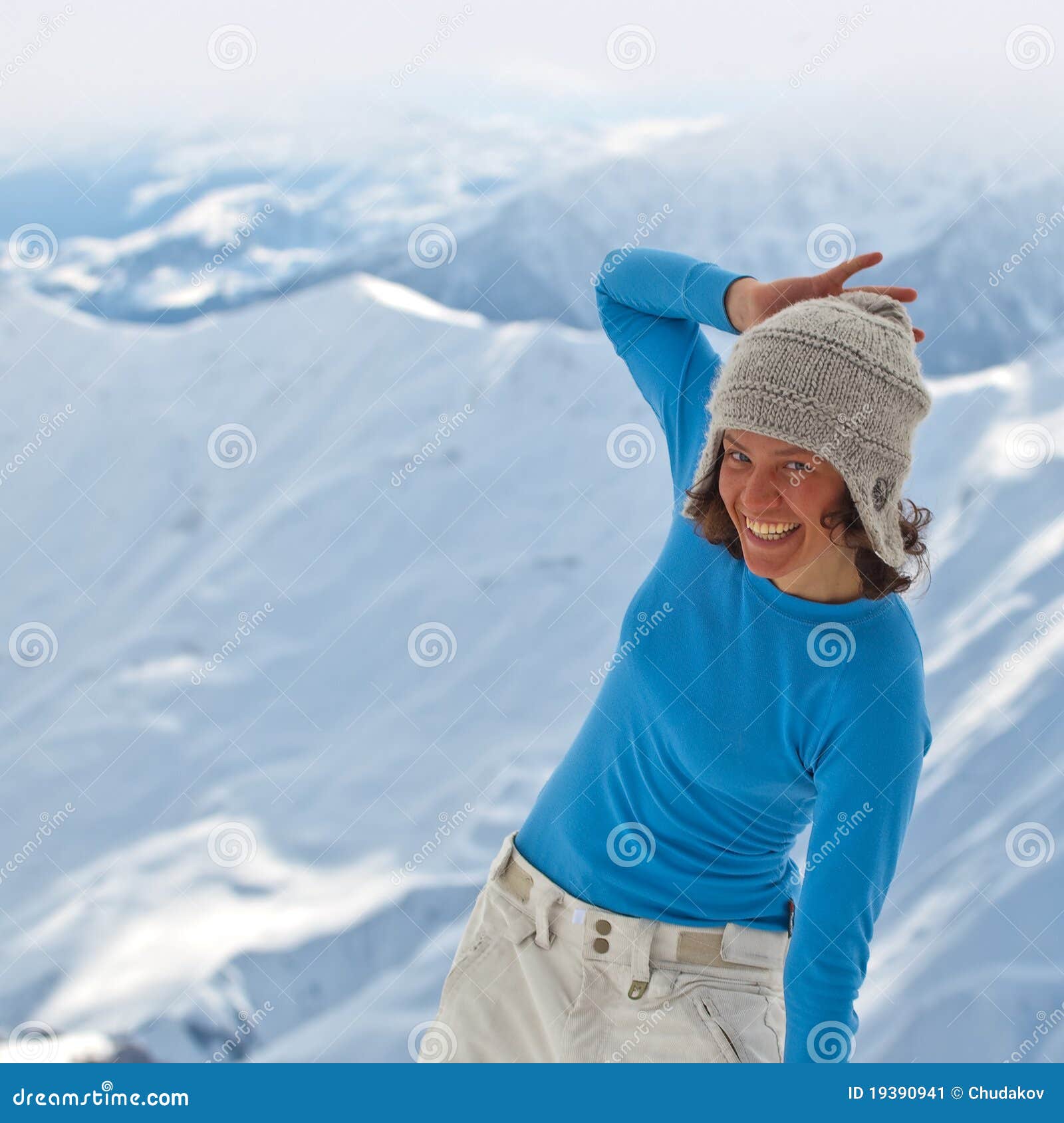 Young woman on the top stock image. Image of activity - 19390941