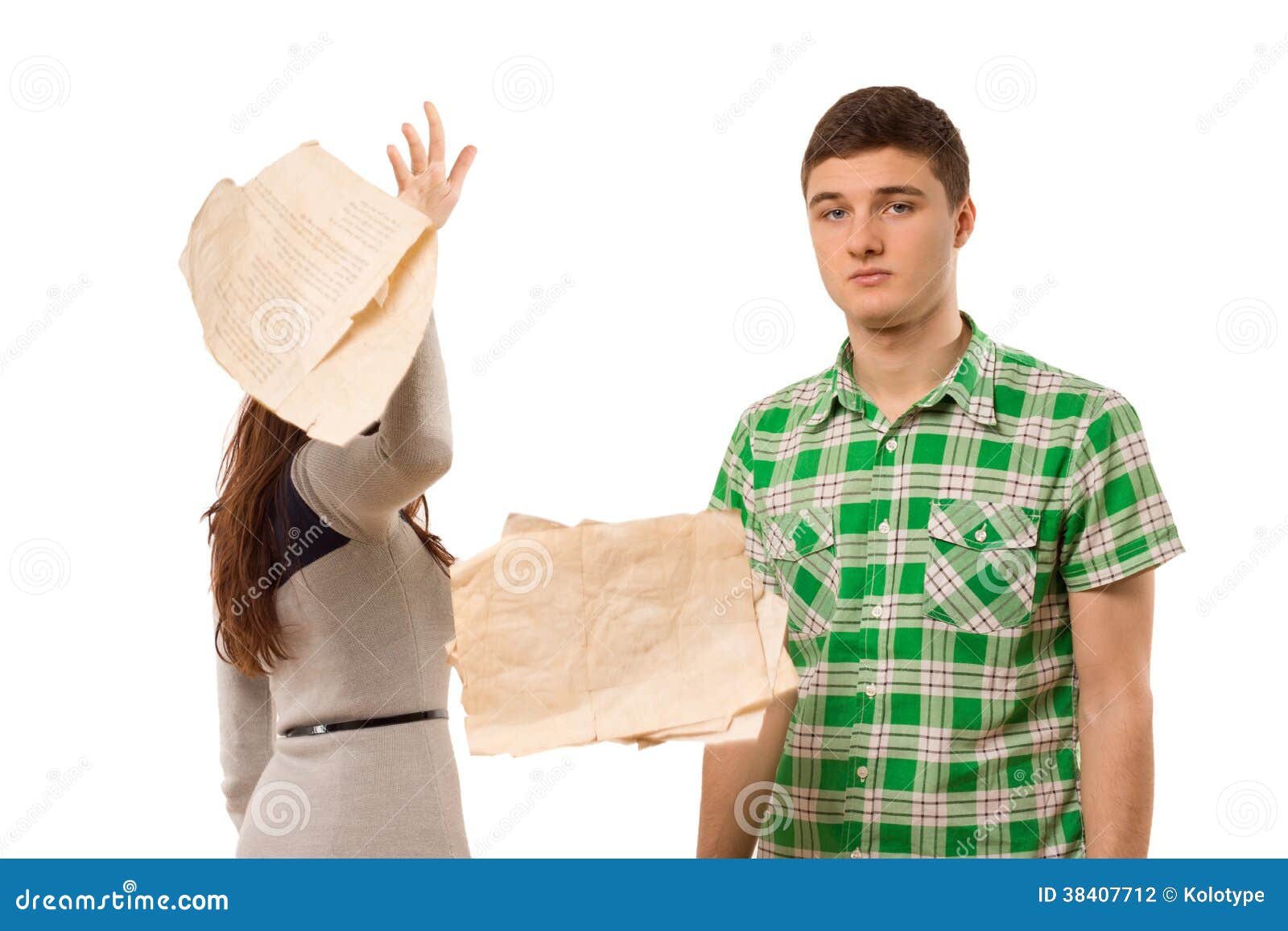 Young Woman Tossing Aside Papers Stock Photo - Image of papers, blame ...