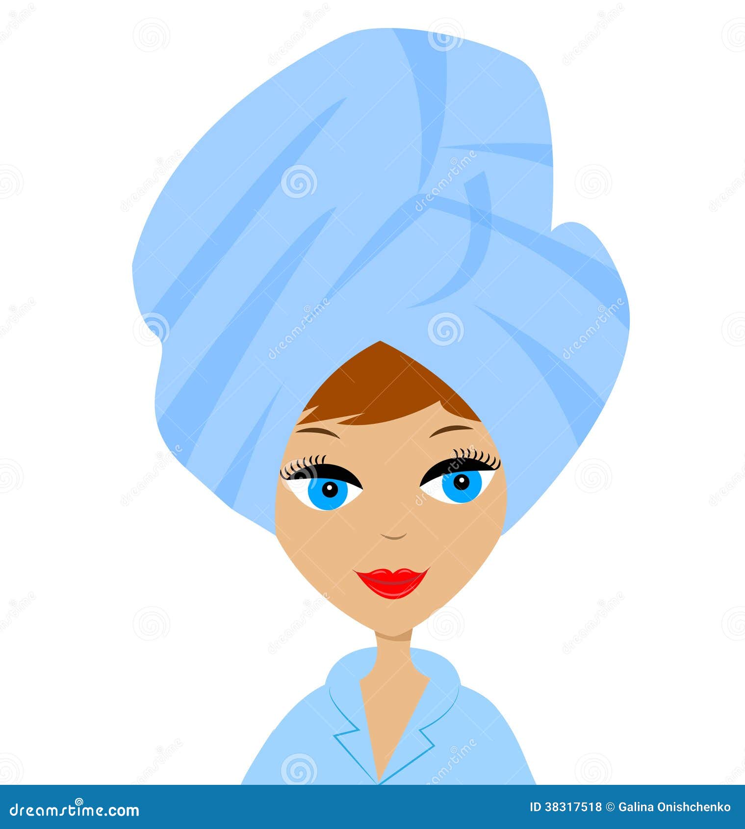 Young Woman with a Towel on a Head Stock Vector - Illustration of ...