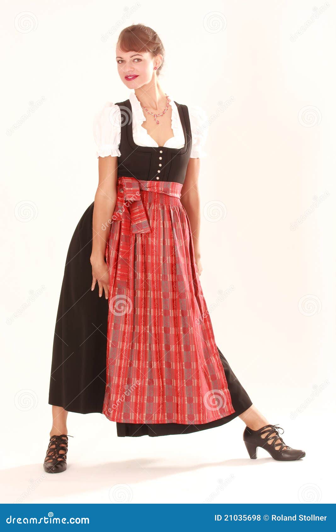 Young Woman in Traditional Dress Stock Photo - Image of blue, happy ...