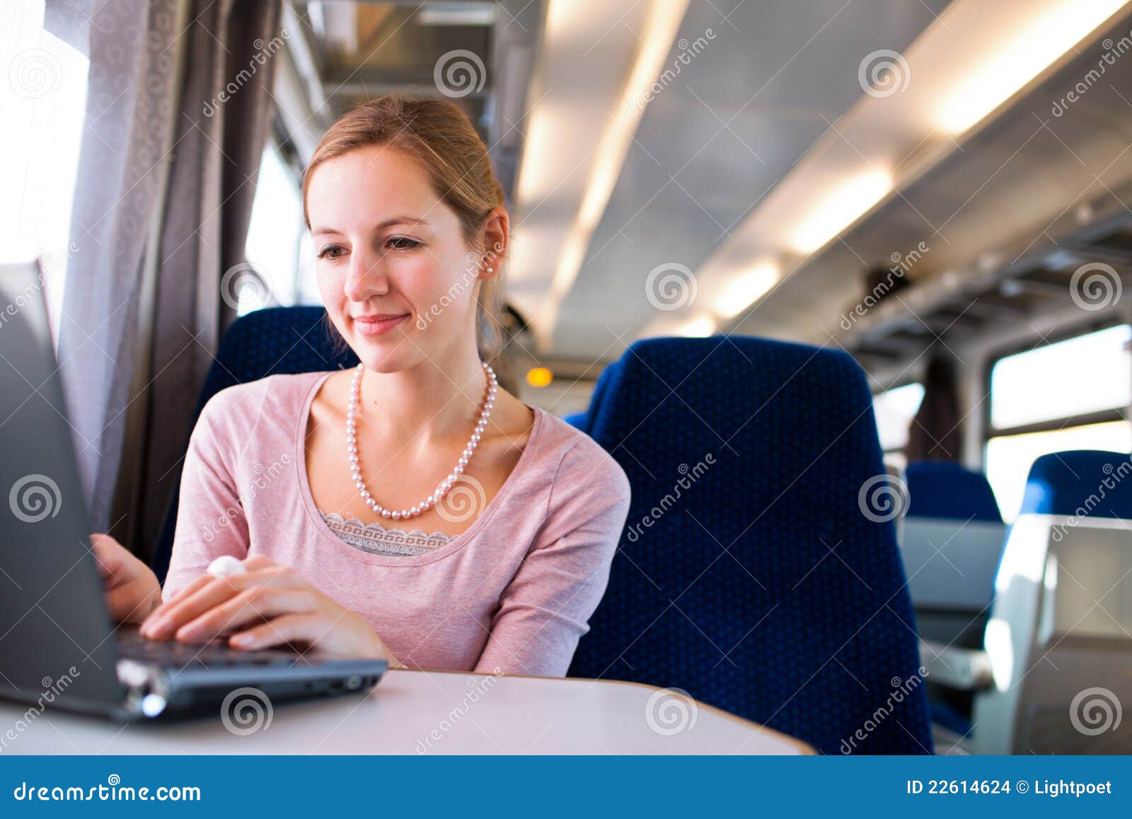 Young woman on the train stock photo. Image of journey - 22614624