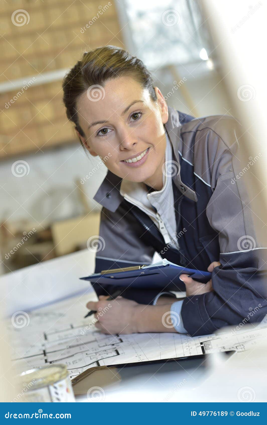 Young Woman Trainee in Carpentry at Work Stock Image - Image of ...
