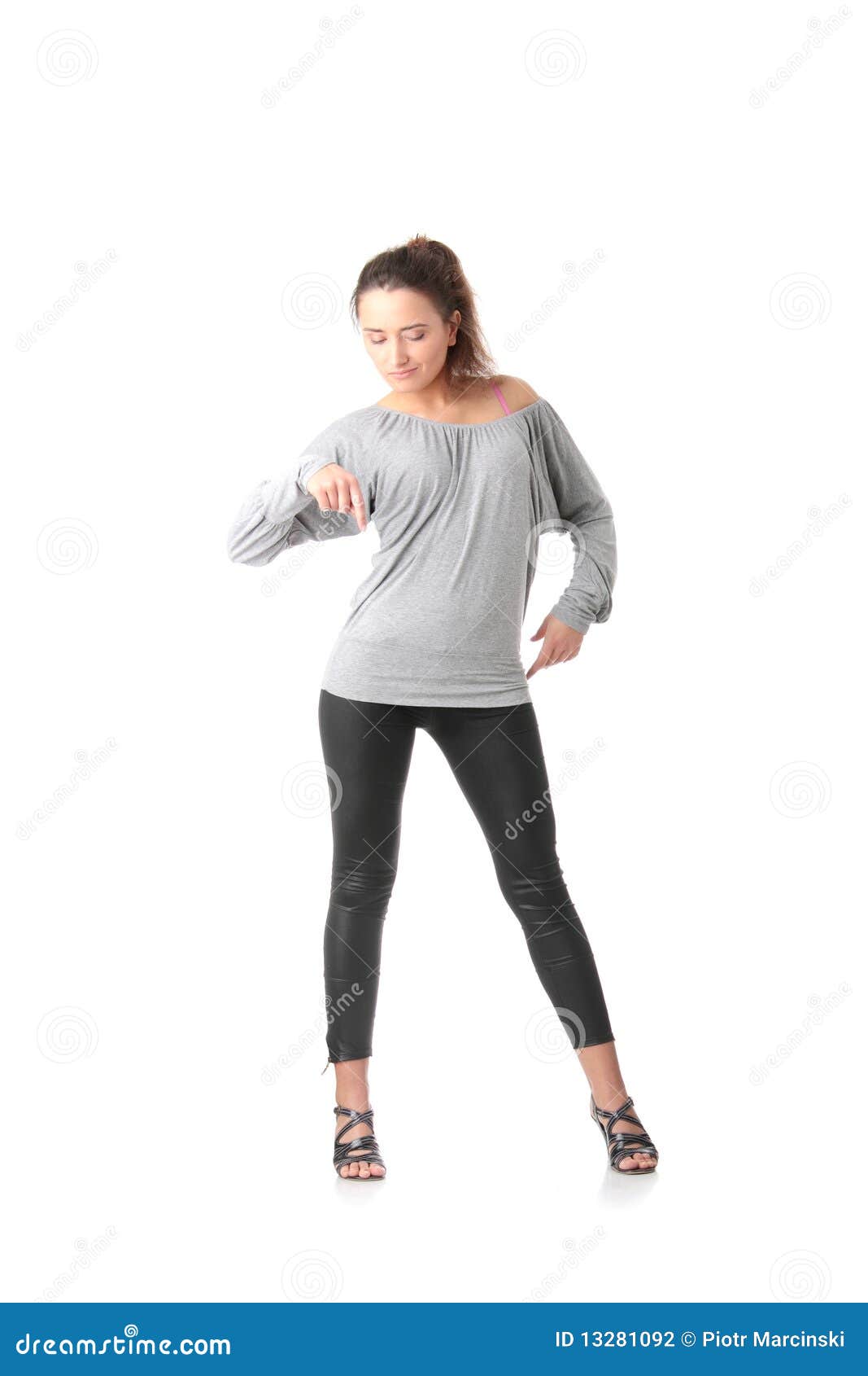 Young Woman Training Rumba Dance Stock Photo - Image of movement ...