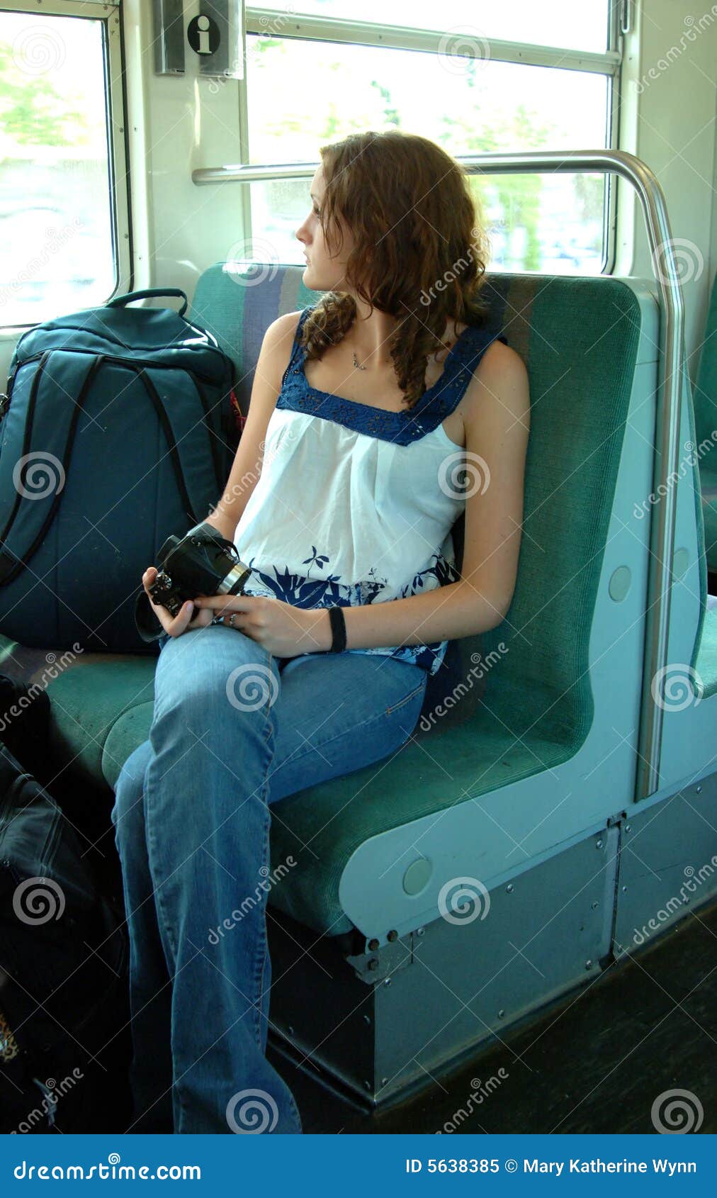 Young Woman Traveling On Train Royalty Free Stock Photo - Image: 5638385