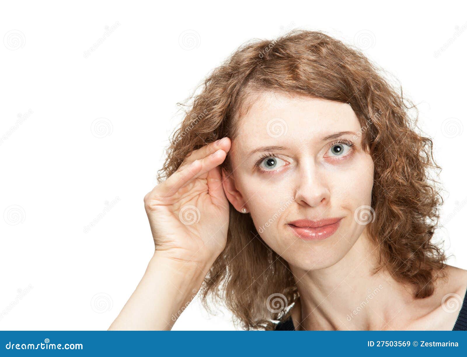 Young Woman Trying To Hear Something Stock Image - Image of closeup ...