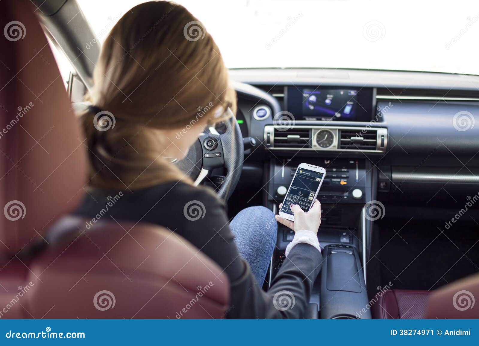 Young Woman Typing Text Message Stock Image - Image of communication ...